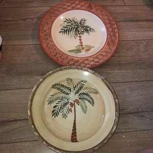 Home Trends | Dining | Sale Two Palm Tree Plates One Hand Painted ...